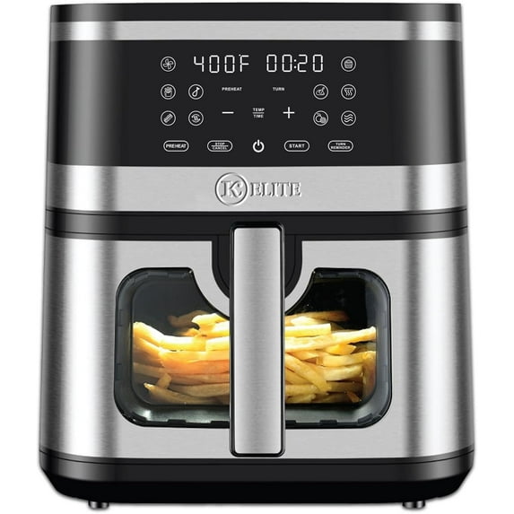 Air Fryer Oven Stainless Steel, XL 8.5QT Large Airfryer with View ...