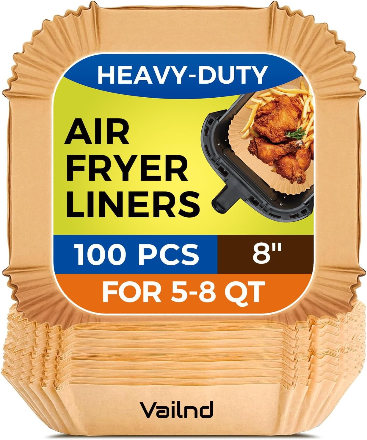 Air Fryer Paper Liners, 125Pcs Parchment Paper, Air Fryer Liners ...