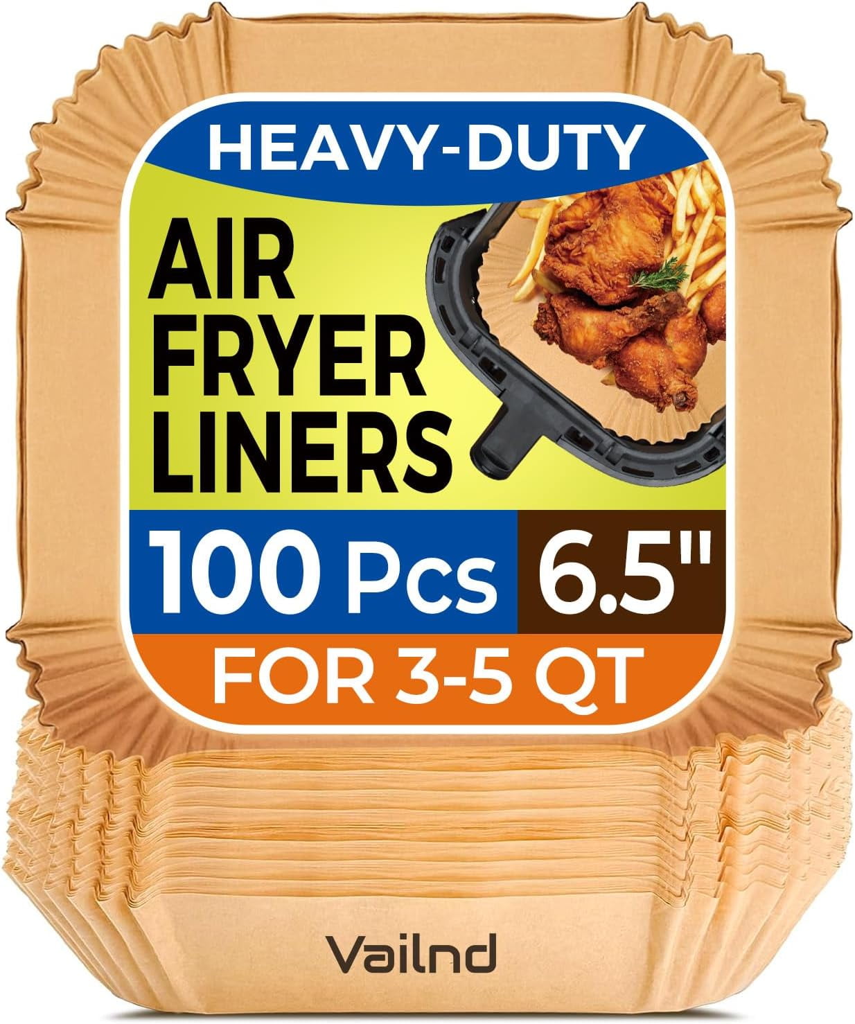Air Fryer Paper Liners, 125Pcs Parchment Paper, Air Fryer Liners ...