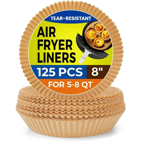 Air Fryer Paper Liners Disposable: 125PCS Non-Stick Air Fryer Parchment ...