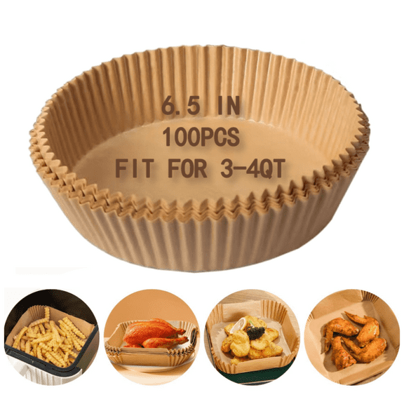 Air Fryer Paper Liners 8inch, 100PCS Non-Stick Parchment Paper,Oil ...