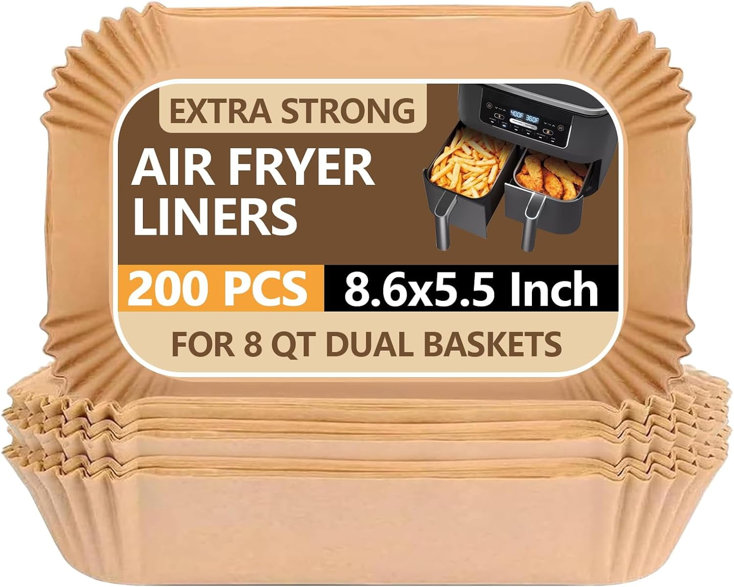 Air Fryer Parchment Liners , Square Non-Stick Disposable Paper Sheets ...