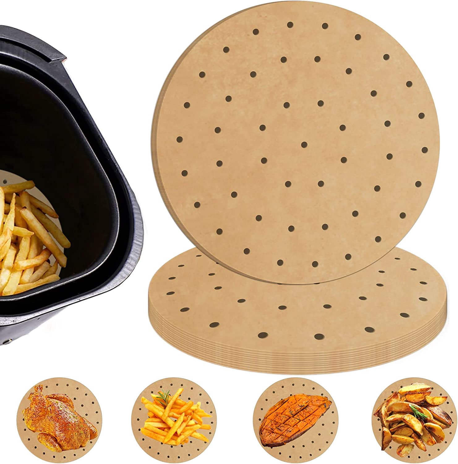 Air Fryer Parchment Paper Liners, 100 Pcs Disposable Papers Liner for 3 ...