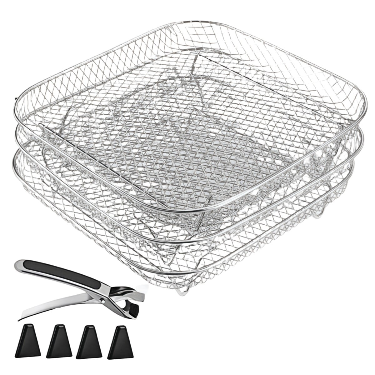 Air Fryer Rack Accessories, 3 Layers, 304 Stainless Steel Stackable ...