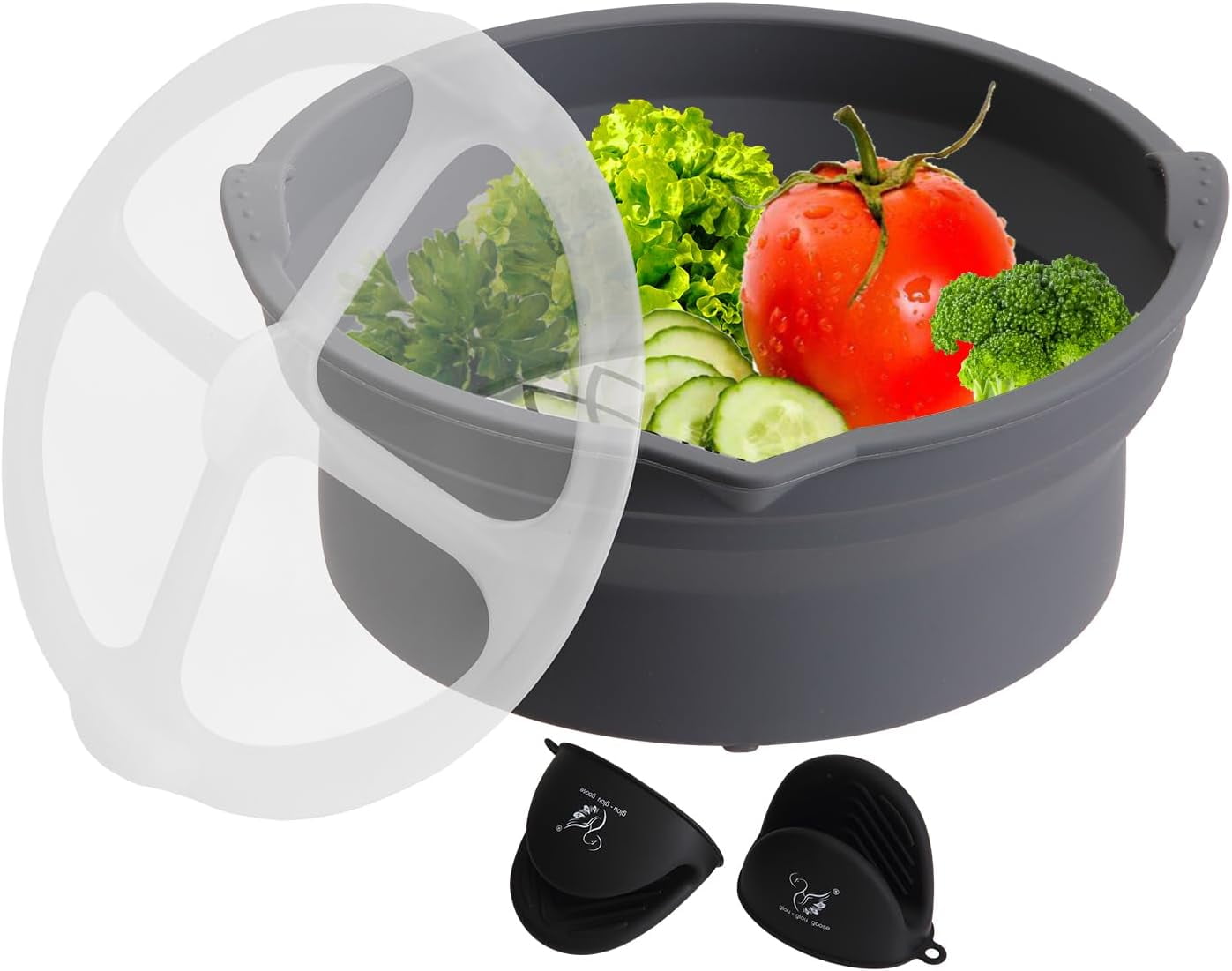 GLOU GOOSE GGG Reusable 7.5inch Silicone Air Fryer Liners Set with Heat ...