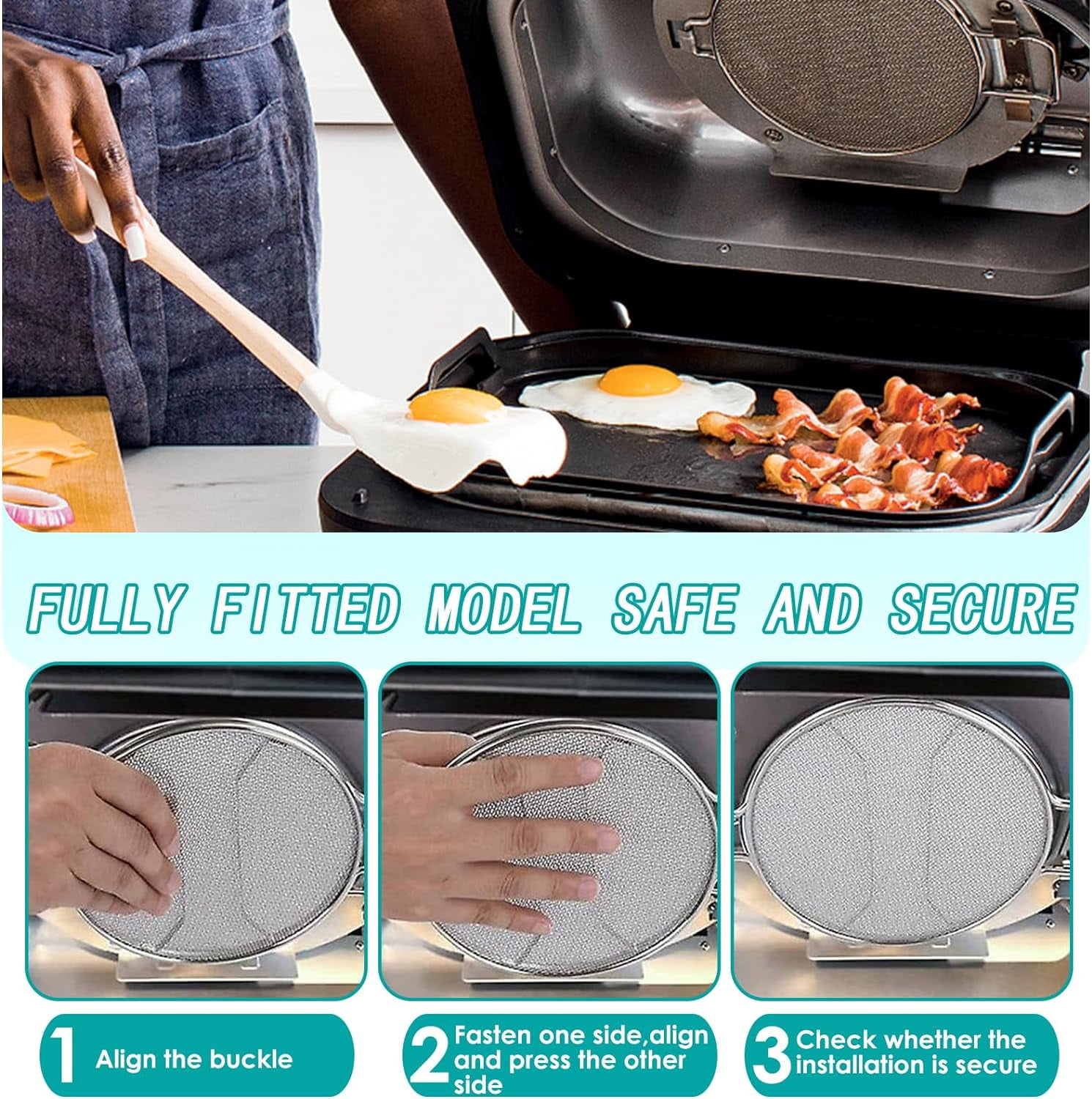 Air Fryer Splatter Screen, Stainless Steel Splatter Shield Compatible ...