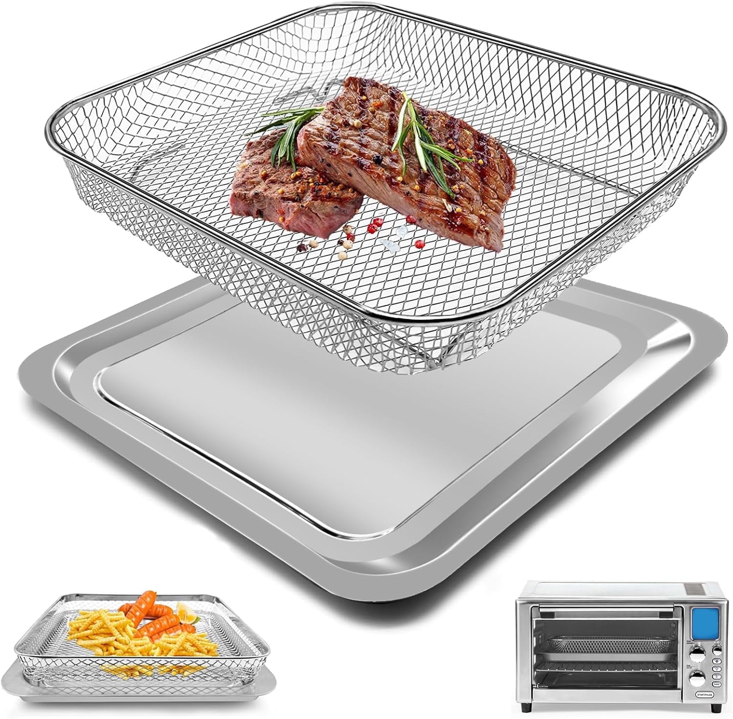 Air Fryer Tray Set for Everyday 360 Air Fryer 12''×10'' and Nuwave ...