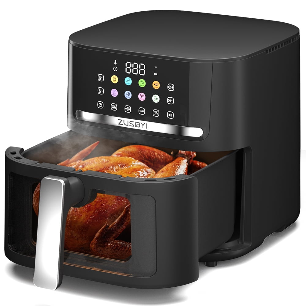 Air Fryer, ZUSBYI 6.5QT Air Fryer Oven With Visible Window, Digital ...