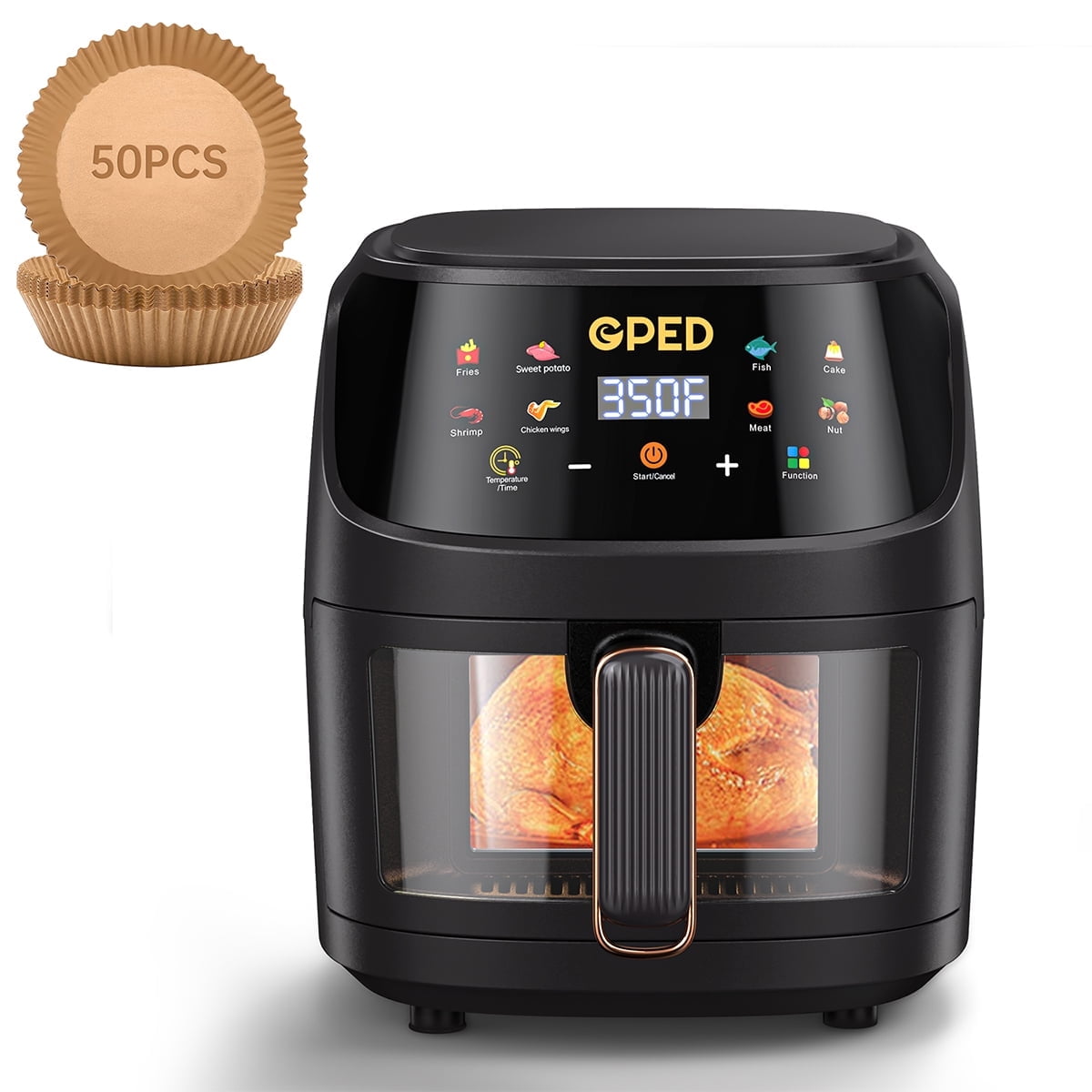 Air Fryers, 7.5 QT 8-in-1 Oilless Air Fryer Oven with Visible Cooking ...