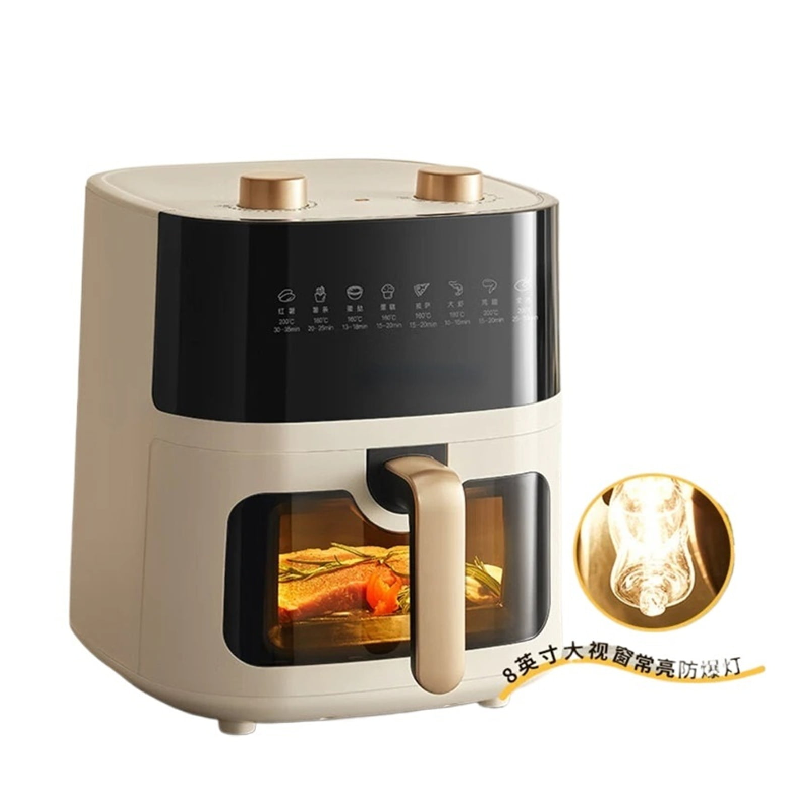 Air Frying Pan Household 6L Low Fat Double Knob Control Micro Steam ...