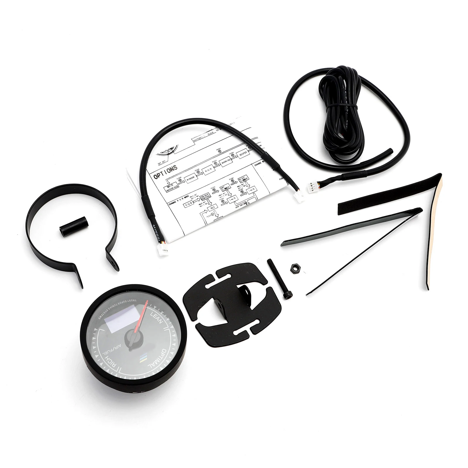 Air-Fuel Ratio-Turbo Boost Fuel Pressure Gauge, LCD Digital Display ...