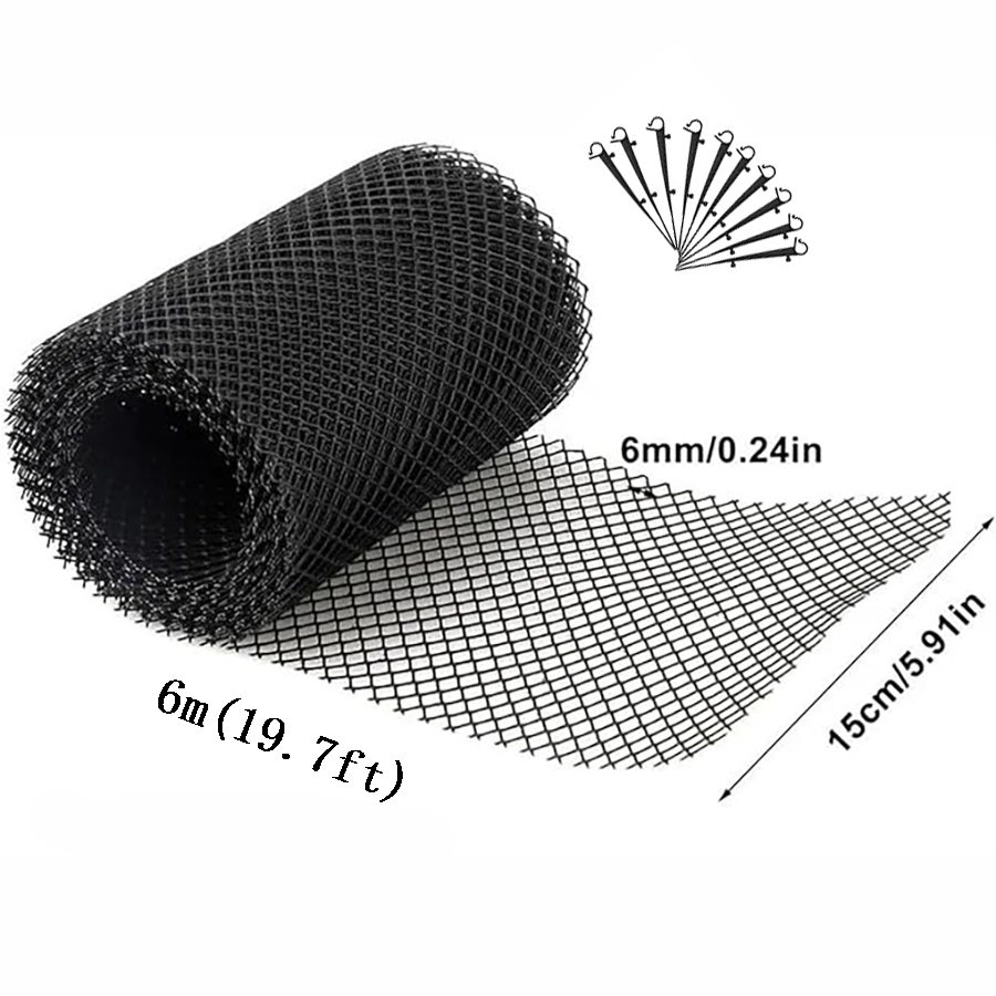 Air Gutter Guard, 6" x 40Ft Plastic Gutter Guards Mesh, Gutter Leaf ...