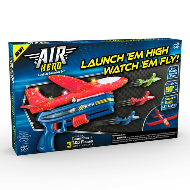 Air Hero Airplane Toy Launcher with 3 Flying Toy Planes, 50ft Flight ...