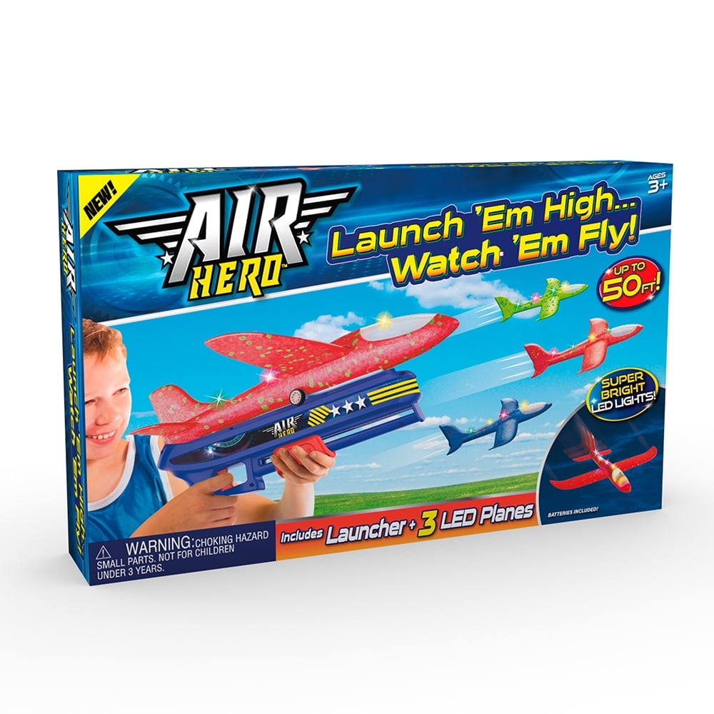 Air Hero Airplane Toy Launcher with 3 Flying Toy Planes, 50ft Flight ...