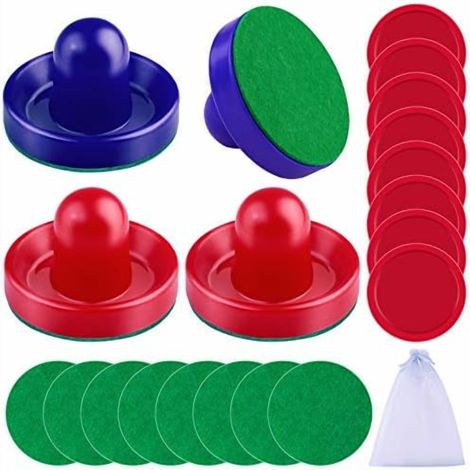 Air Hockey Accessories - Pushers, Pucks & Paddles (4 Pushers, 8 Red ...