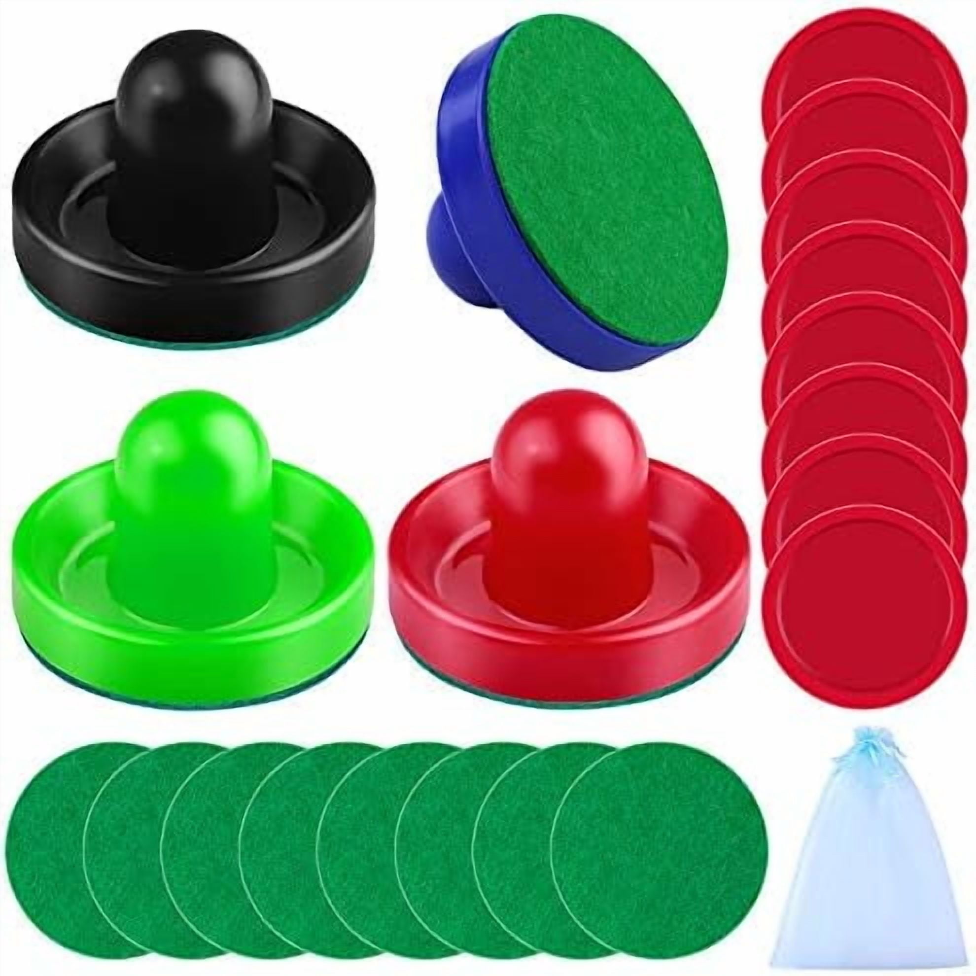 Air Hockey Accessories - Pushers, Pucks & Paddles (4 Pushers, 8 Red ...