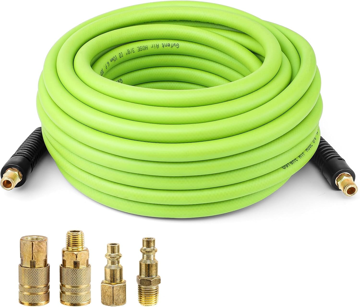 Air Hose, 3/8 Inch x 50 Feet Flexible Hybrid Polymer Air Compressor ...