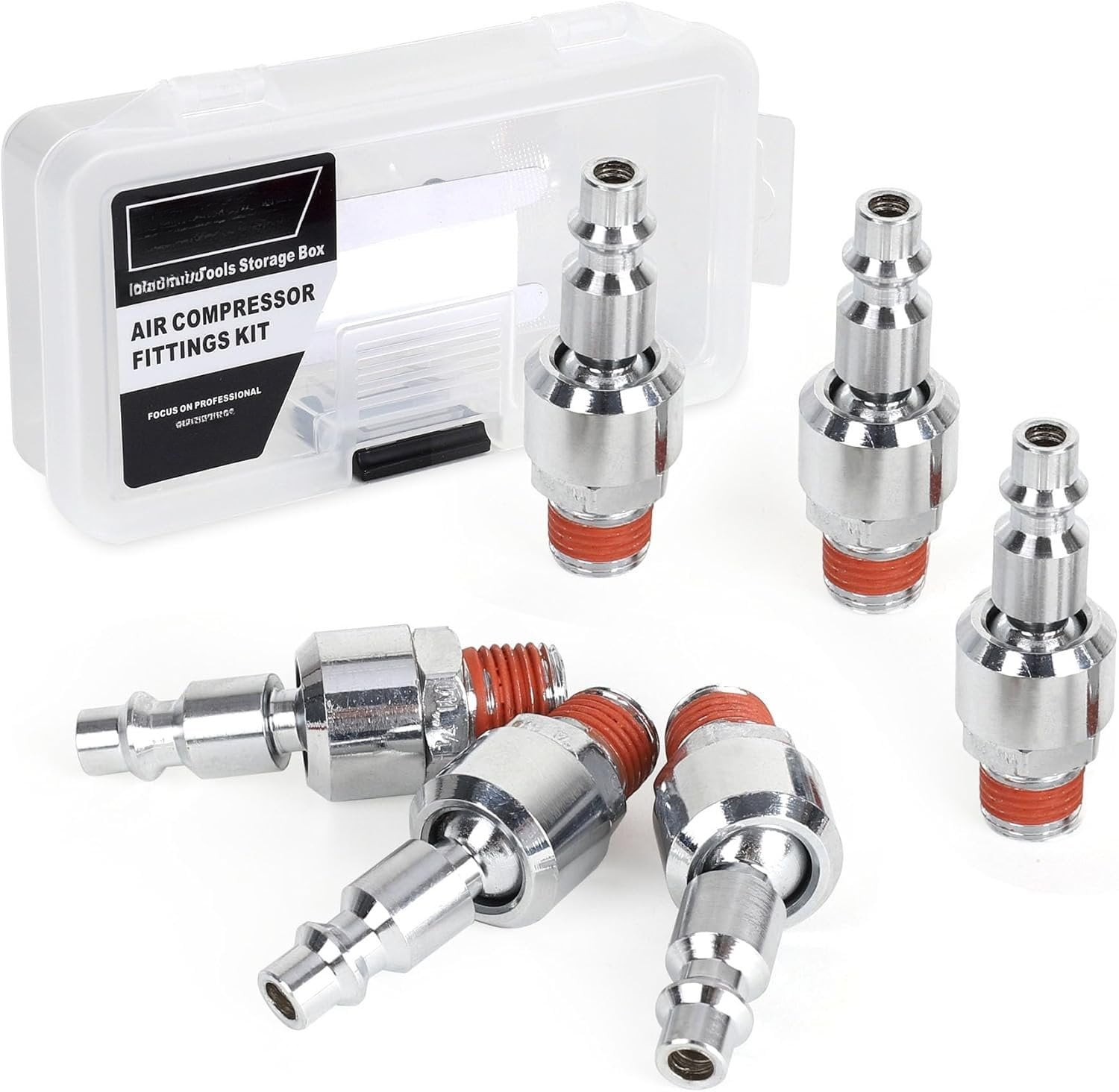 Air Hose Fittings, 6 count I/M Industrial Type Swivel Air Plugs with 1/ ...