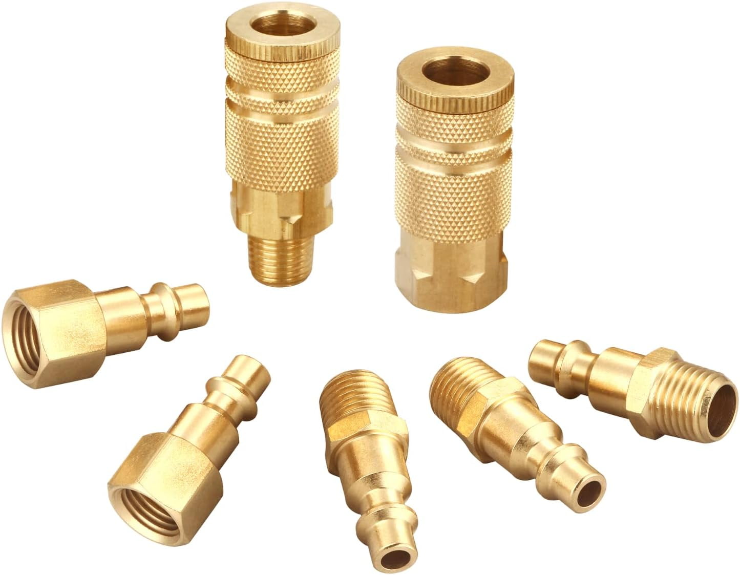 Air Hose Fittings Quick Connect Brass Air Coupler and Plug Kit ...