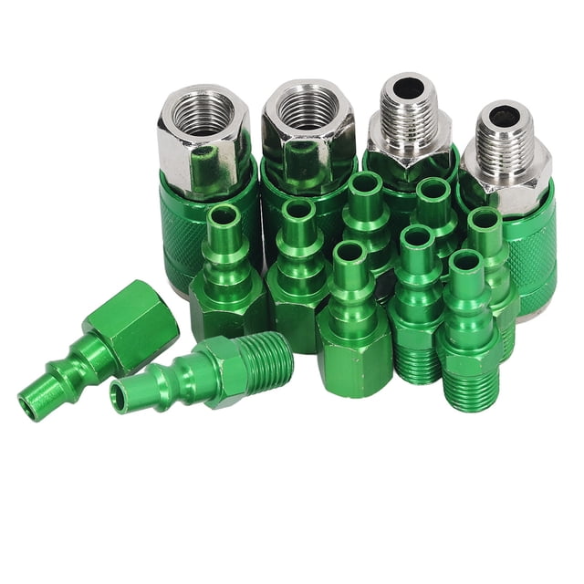 Air Hose Fittings Set, 1/4" NPT Quick Connectors, 14 Piece I/M ...