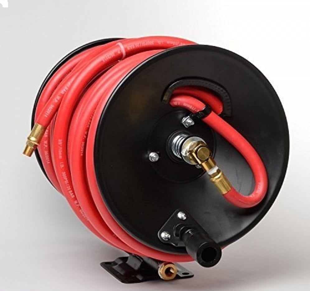 Air Hose Roll Up Reel 100 ft x 3/8" Hand Crank Easy Reel - Walmart.com