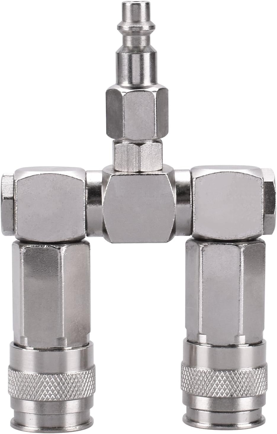 Air Hose Splitter, 2-Way Quick Connect Manifold with 2pcs Universal ...