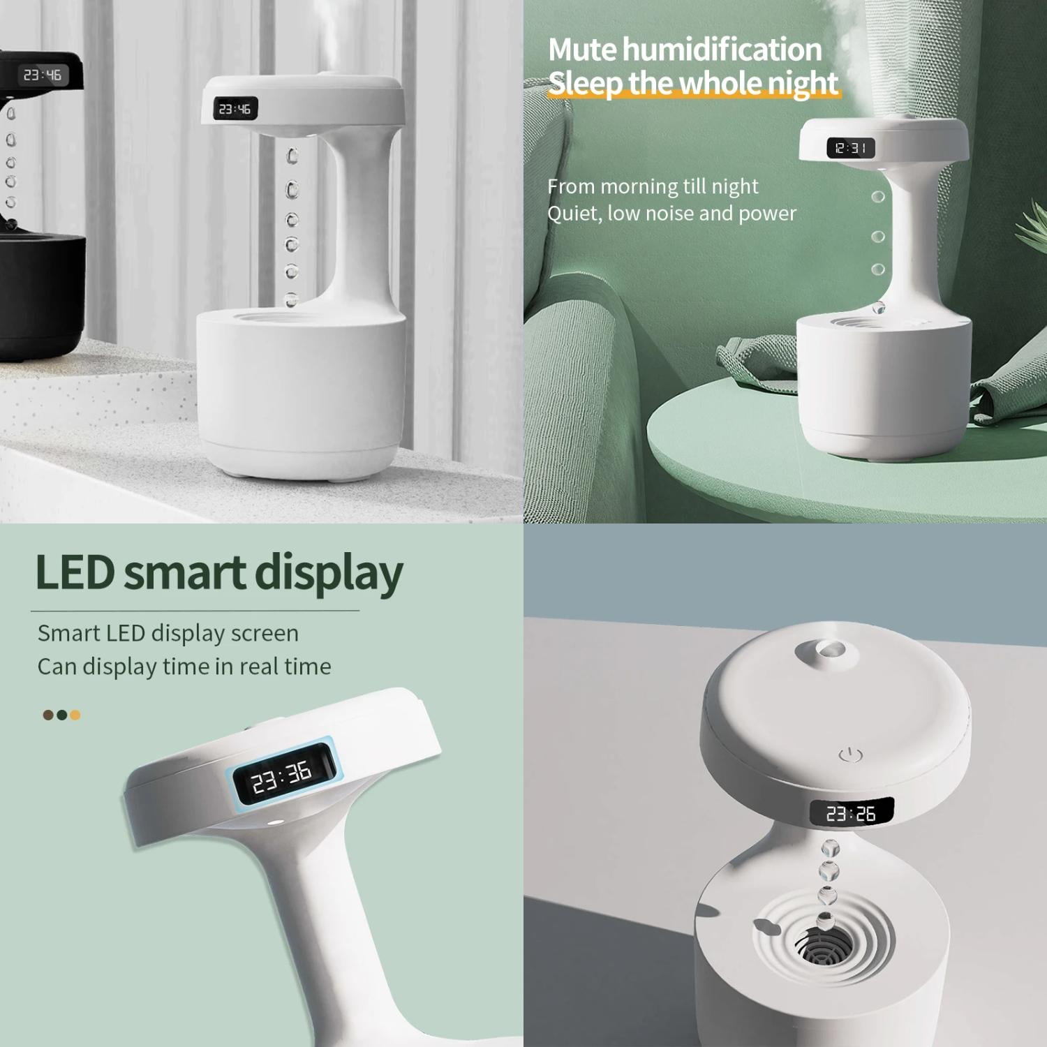 Air Humidifier Anti-Gravity Funny Water Droplets Ultrasonic Cool Mist ...