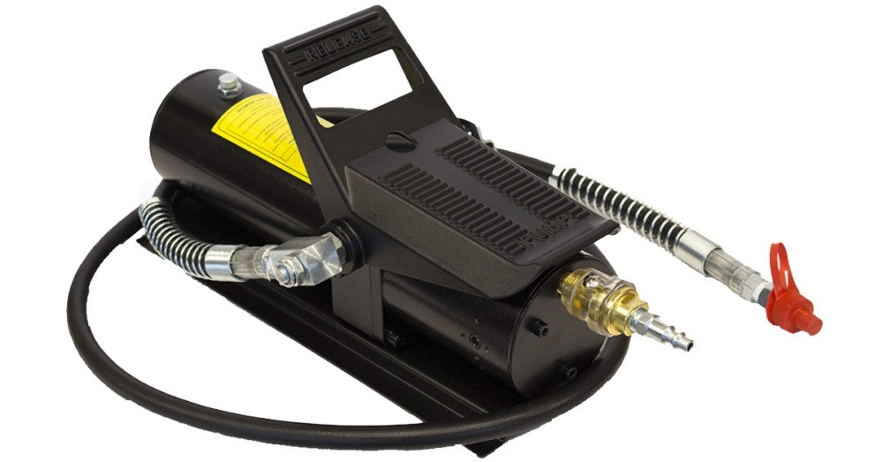 Air Hydraulic Foot Pump with Hose and Coupler 10.000psi - 42.1in3 (B ...
