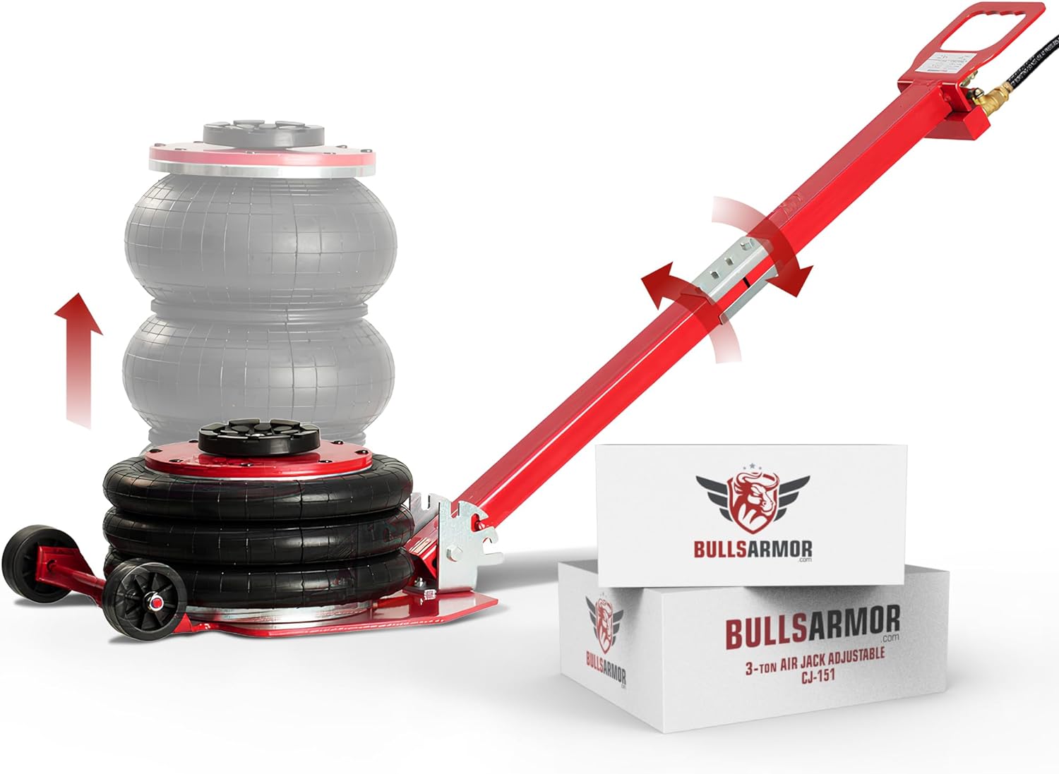 Air Jack 3 Ton (6,600 lbs) Capacity - Heavy Duty Triple Bag Pneumatic ...