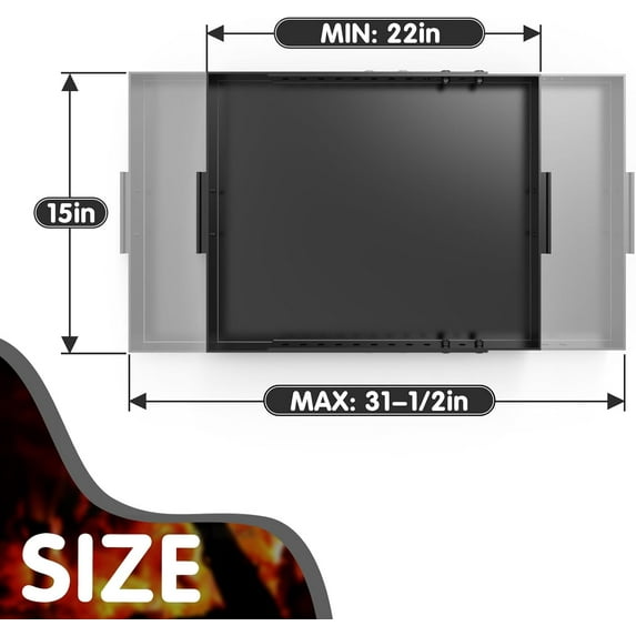 Air Jade Expandable Fireplace Tray, Galvanized Steel Fireplace Ash Pan ...