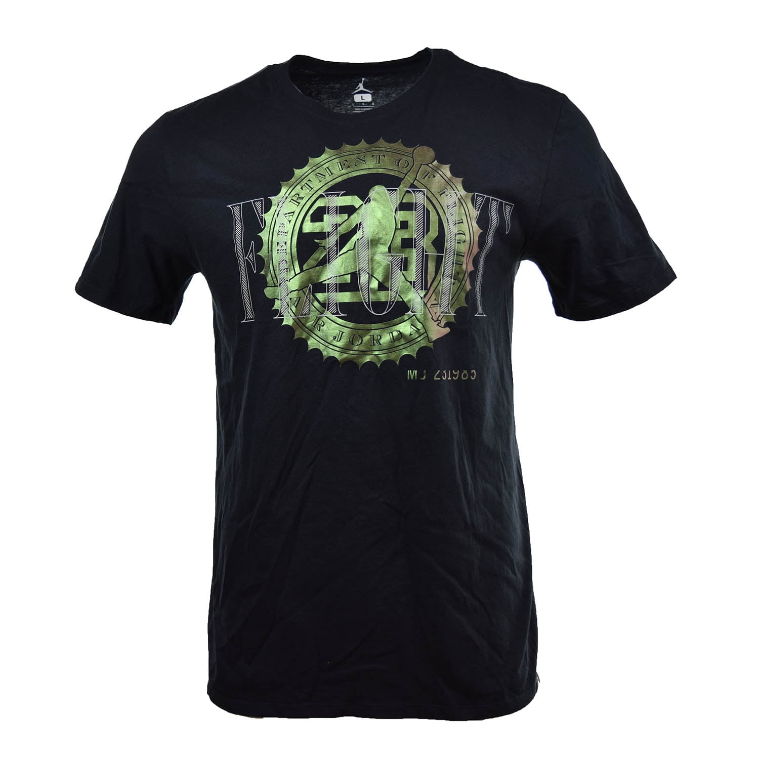 Air Jordan Pure Money Bank Note Men's Shortsleeve T-Shirt Black 844290 ...