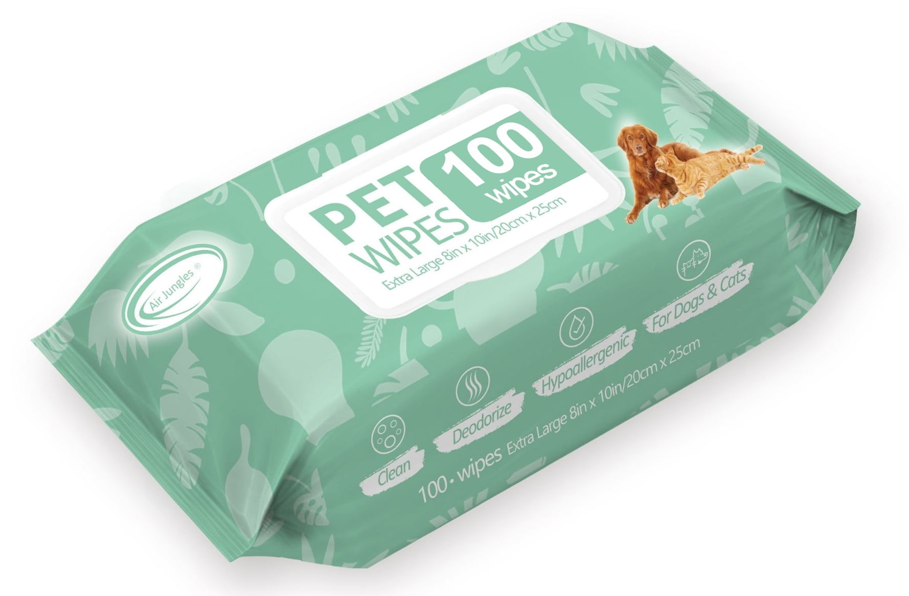 Animal-friendly Air Jungles 3-in-1 Scented Pet Wipes for Dogs & Cats ...