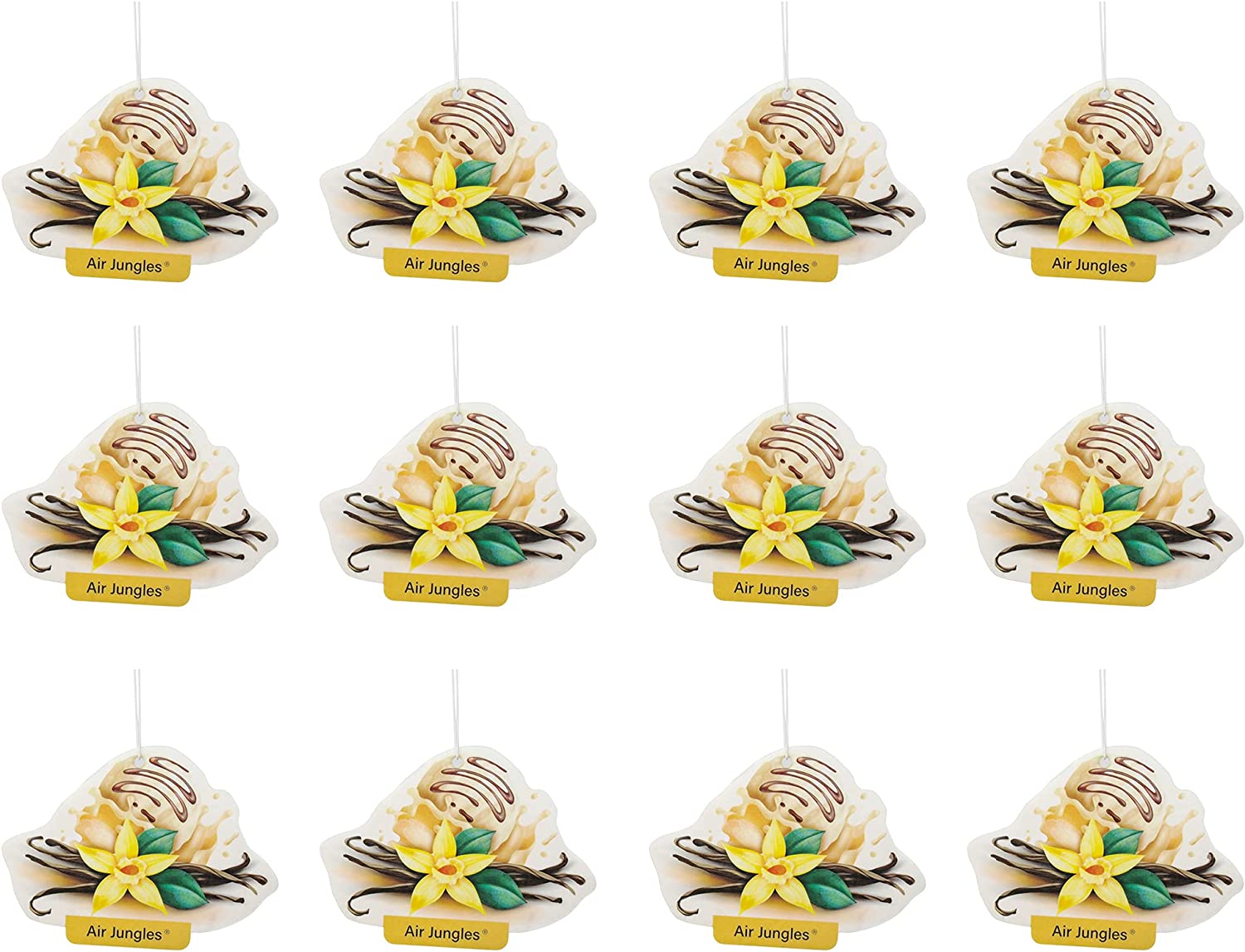 Air Jungles Car Air Freshener Hanging Vanilla 12 Count, Natural ...