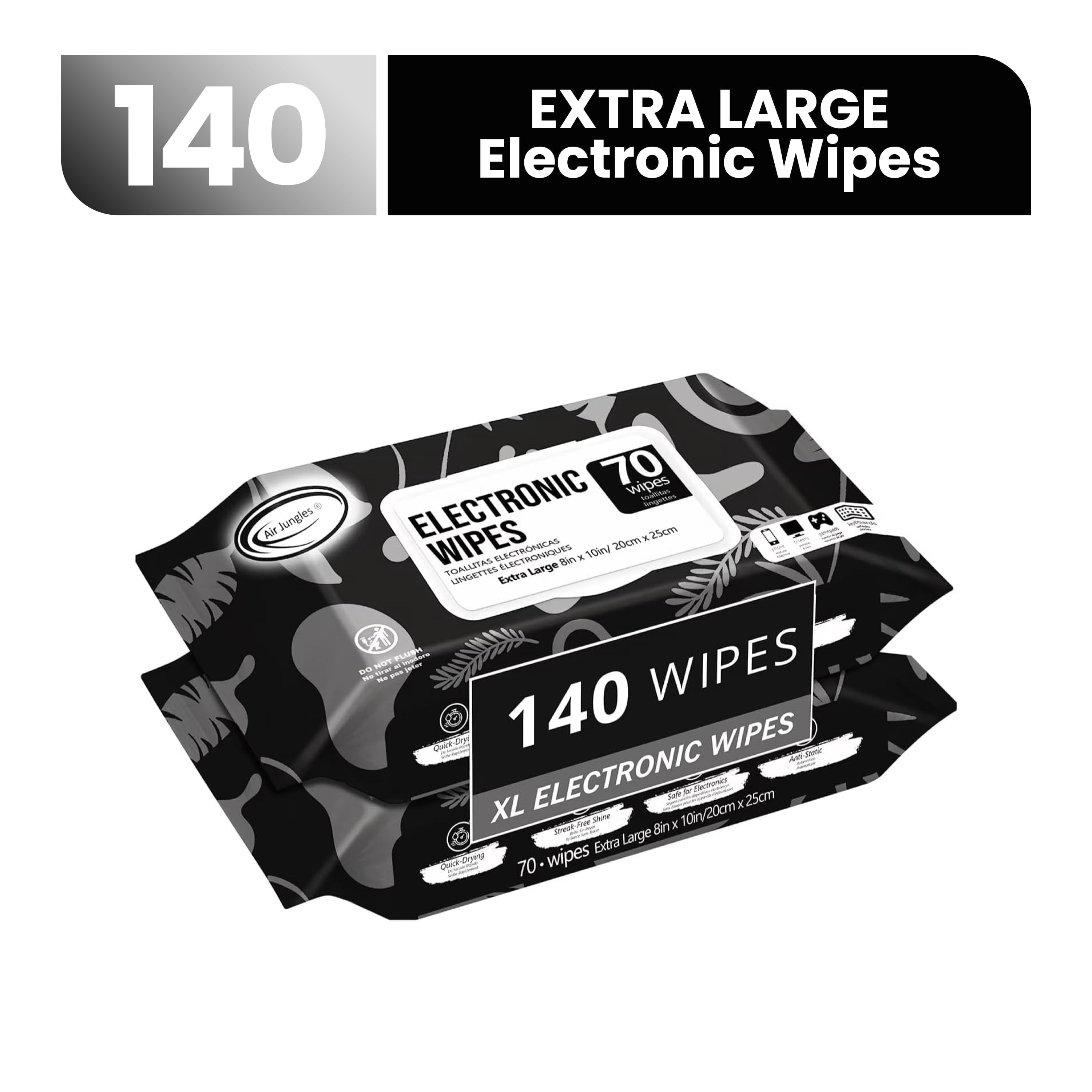 Air Jungles Electronic & Lens Cleaning Wipes, 70 Count (pack of 2) 8 ...