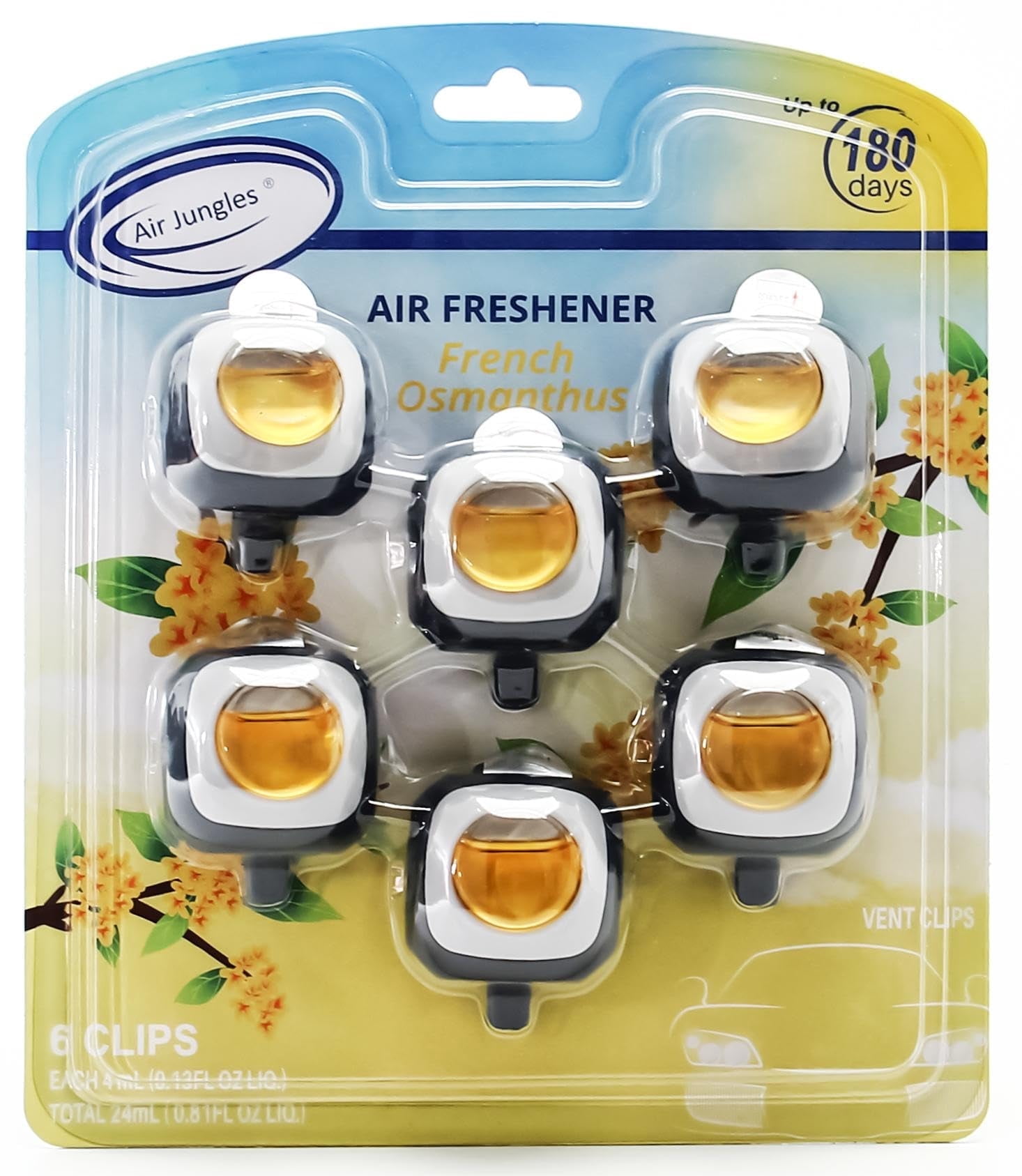 Air Jungles French Osmanthus Scent Car Air Freshener Clip, 6 Car ...