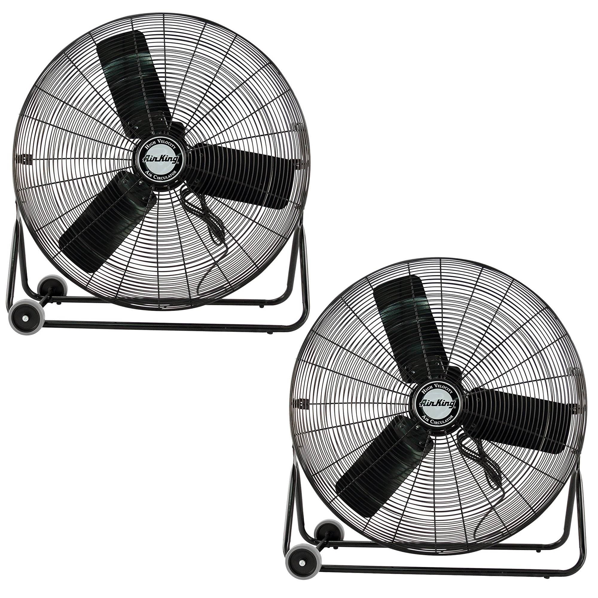 Air King 3 Speed 1/4 HP 120 Volt 30 Inch Enclosed Pivoting Floor Fan (2 ...