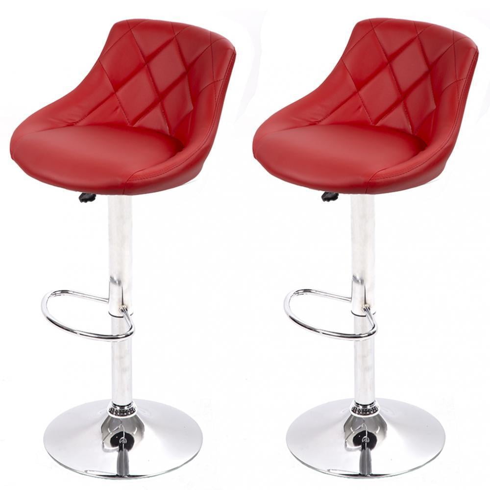 Air Lift Adjustable Swivel Bar Stools With Seat Back Pad, Set Of 2 ...