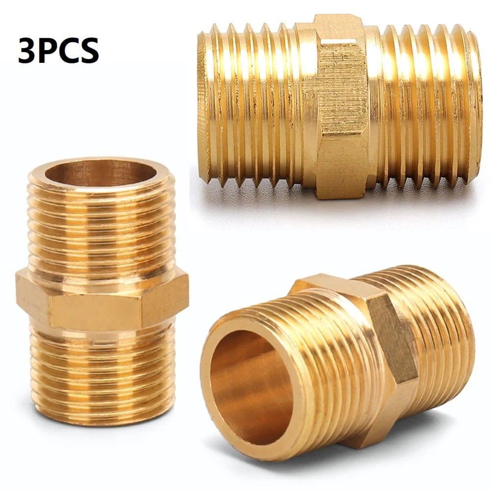Air Line Hose Compressor Connector 1/4inch For BSP Male to Male Brass ...