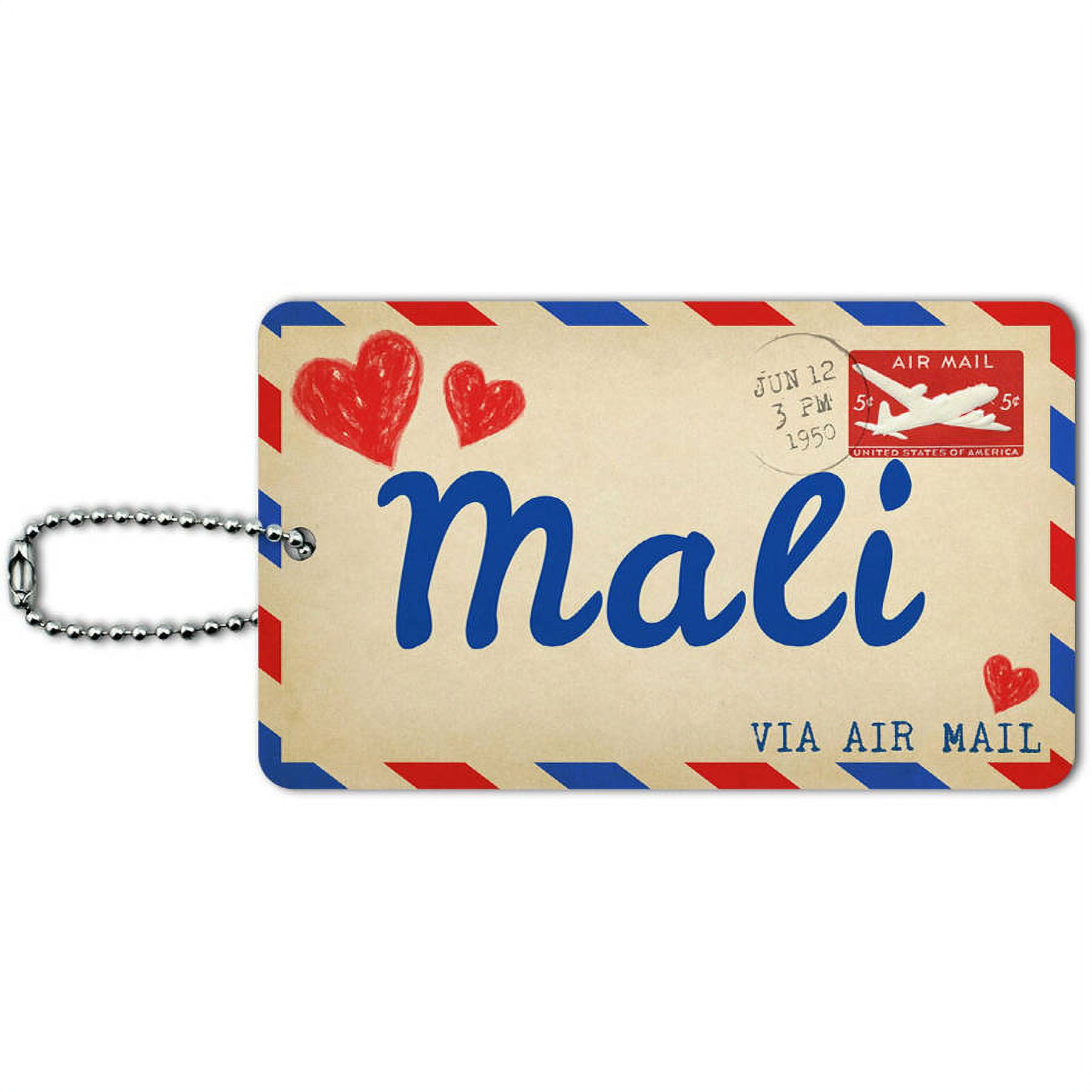 Air Mail Postcard Love for Mali ID Tag Luggage Card for Suitcase or ...