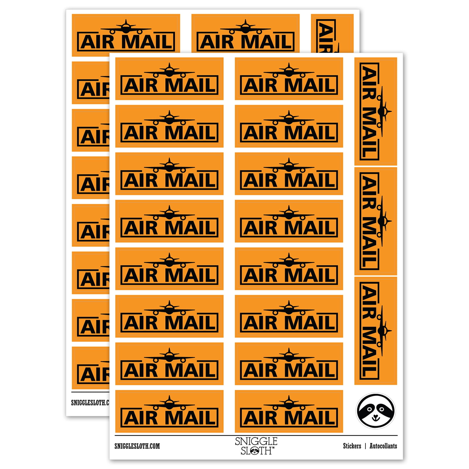 Air Mail with Airplane Sticker Set - Orange - Gloss Finish - 2.00 ...