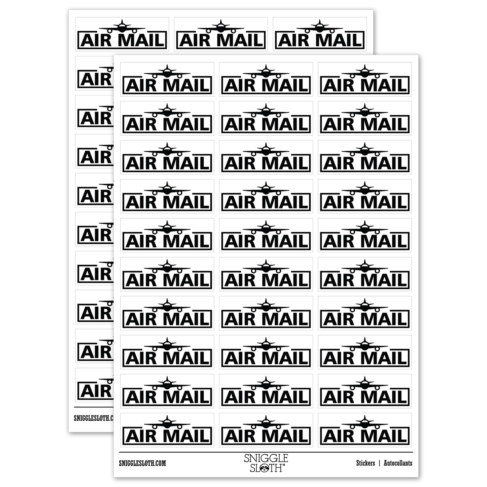 Air Mail with Airplane Sticker Set - White - Gloss Finish - 1.75 ...