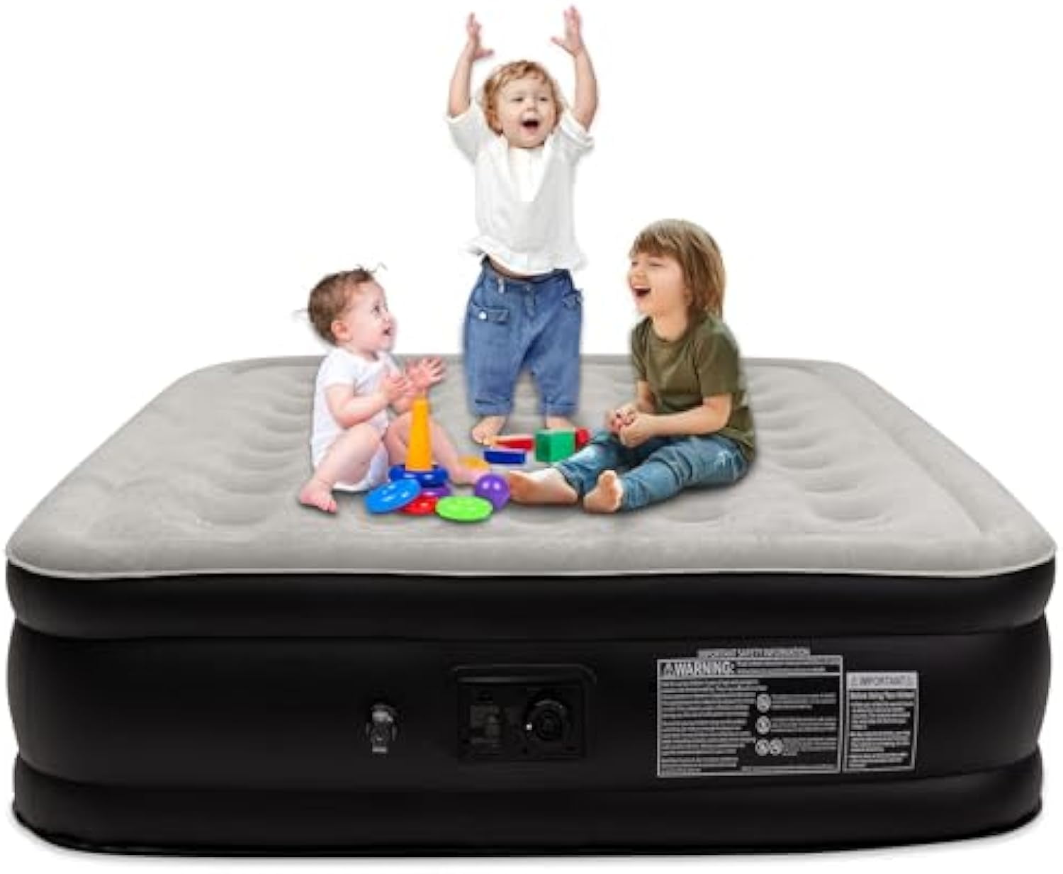 Air Mattress 16" Air Bed Queen with Built in Pump, Foldable Portable ...