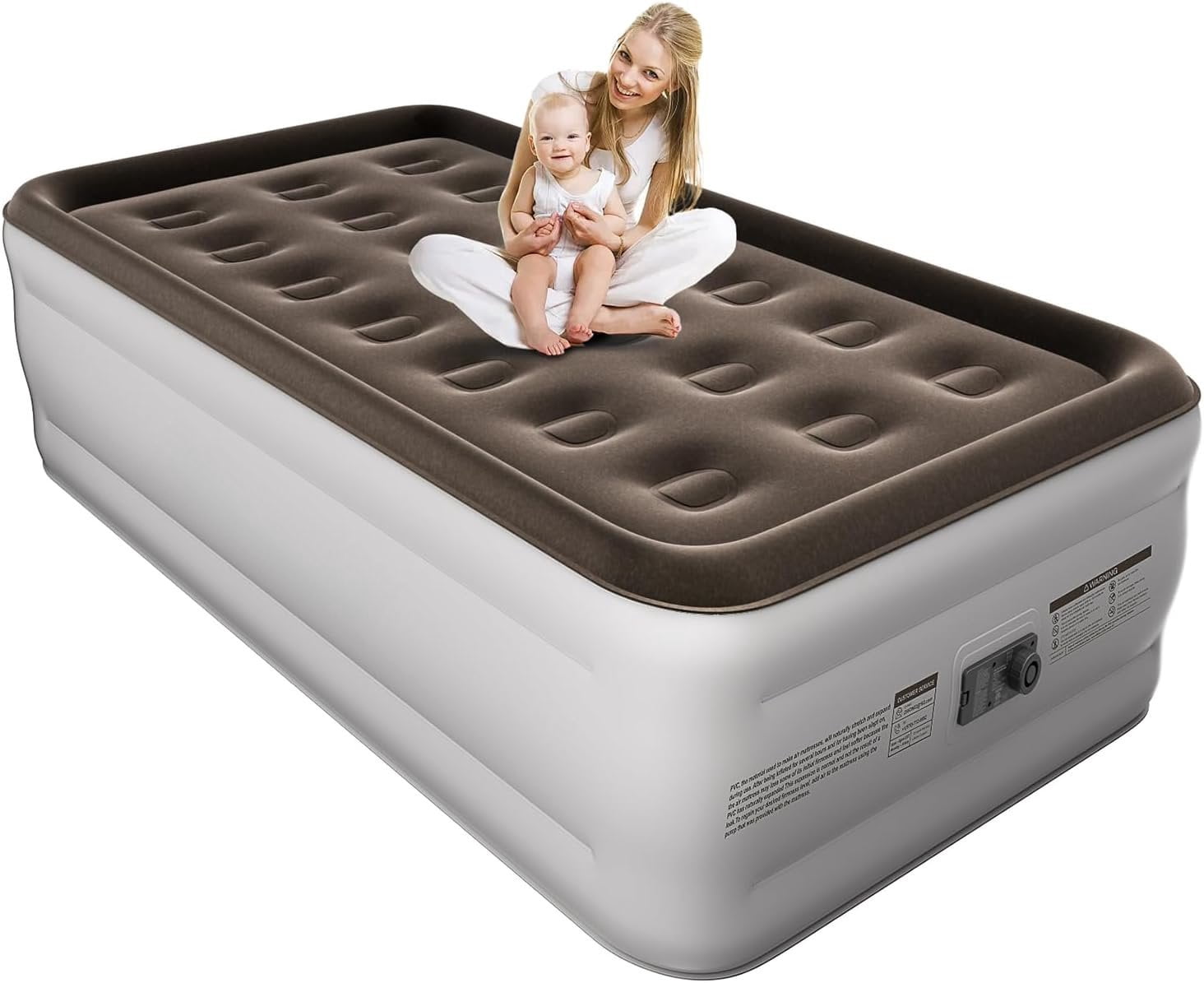 Air Mattress with Built in Pump Raised, 2 Min Self Inflatable Mattress ...