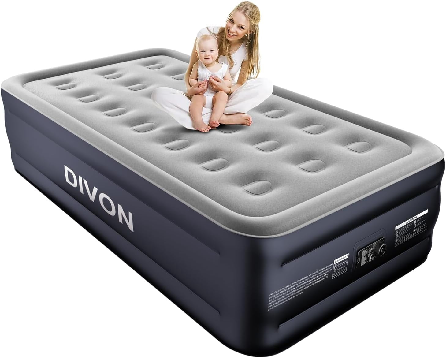 Air Mattress with Built in Pump Raised, 2 Min Self Inflatable Mattress ...
