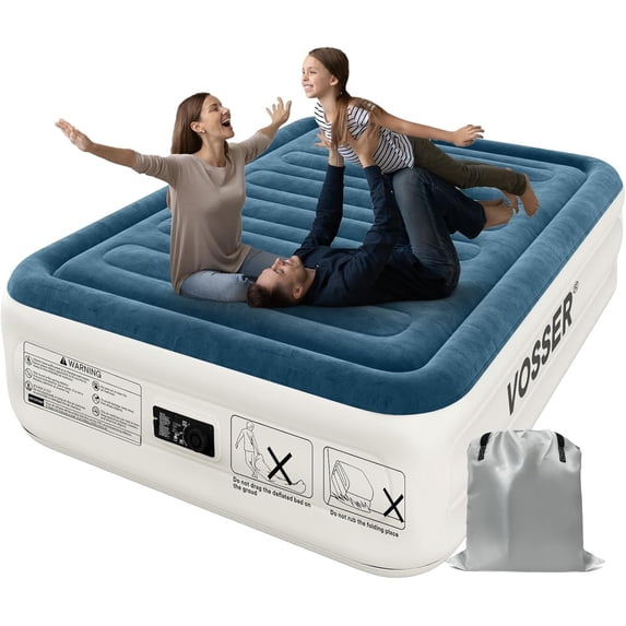 Air Mattress with Built-in Pump,18'' & Easy Inflation/Deflation ...