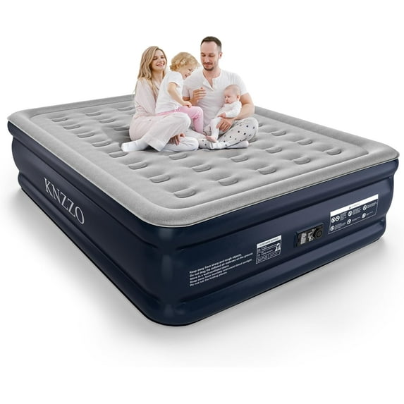 Air Mattress with Built-in Pump, 18" Inflatable Mattress with Flocking ...