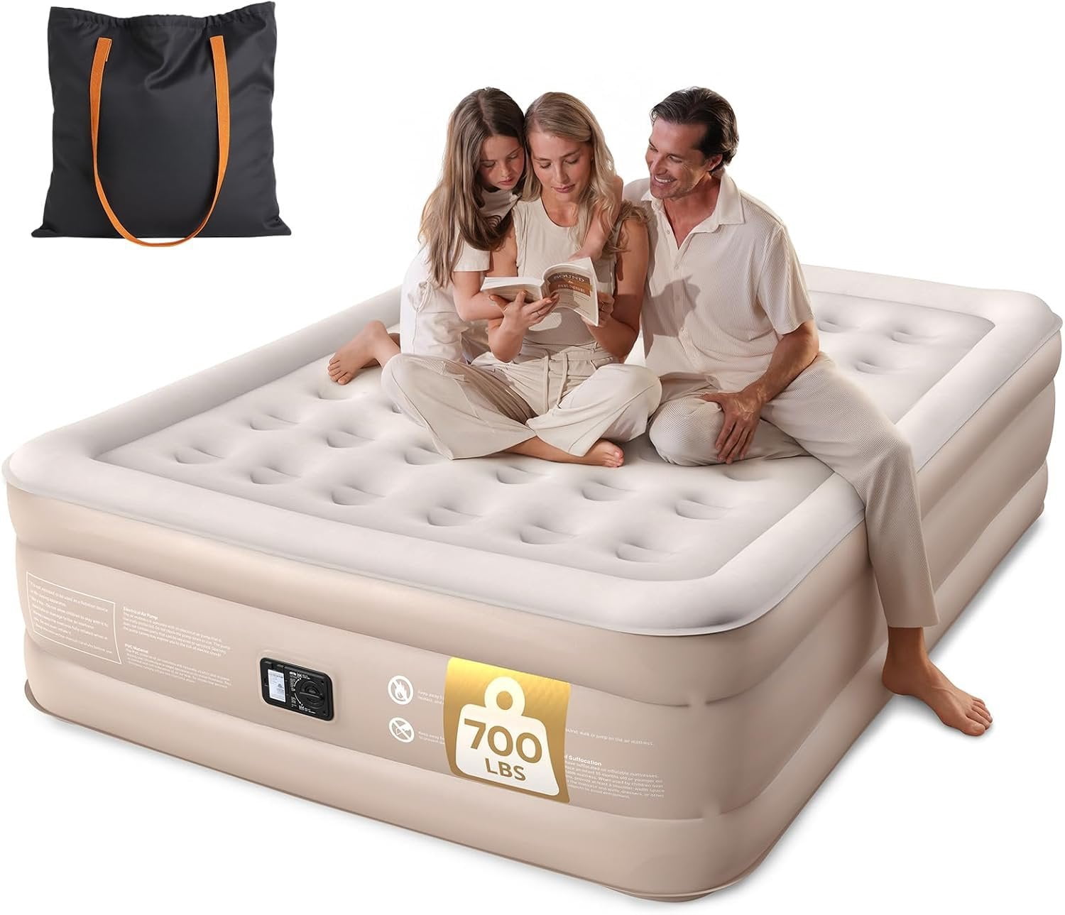 Air Mattress with Built-in Pump, 18" Raised Inflatable Blow Up Mattress ...