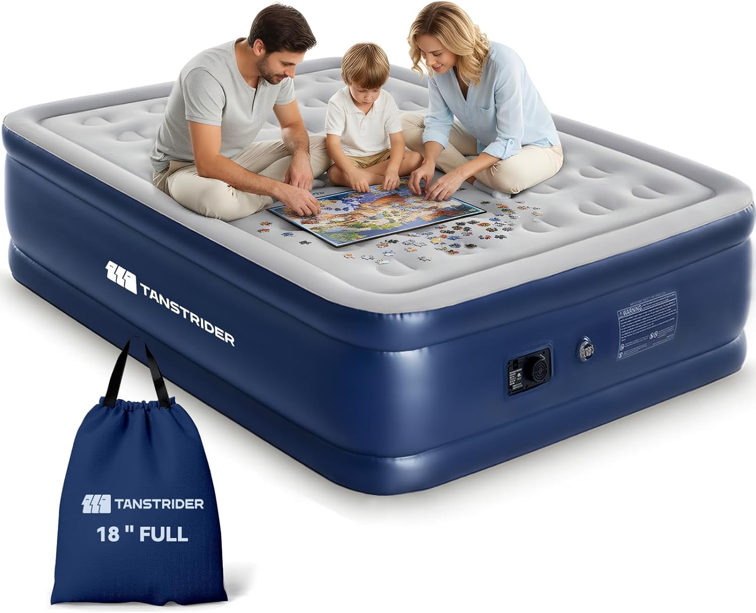 Air Mattress Full with Built in Pump,18'' Raised Inflatable Blow Up Air ...