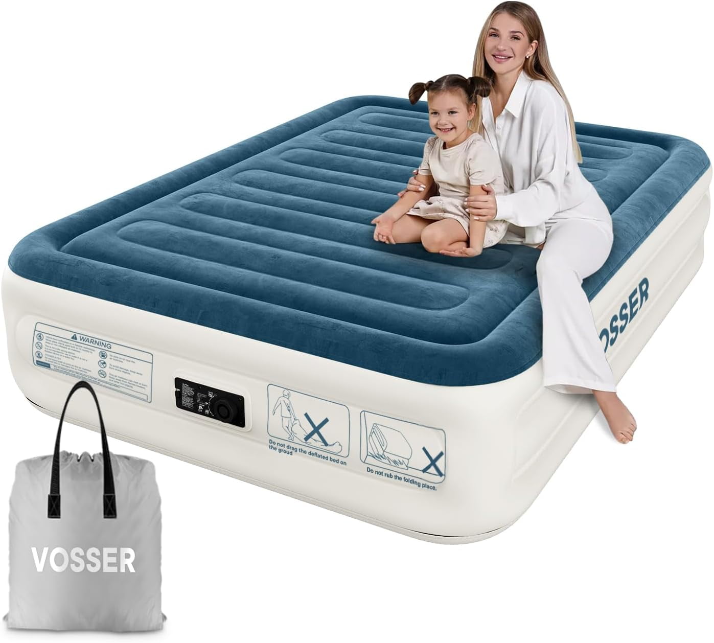 Air Mattress Full with Built in Pump,18" Raised Inflatable Mattress ...