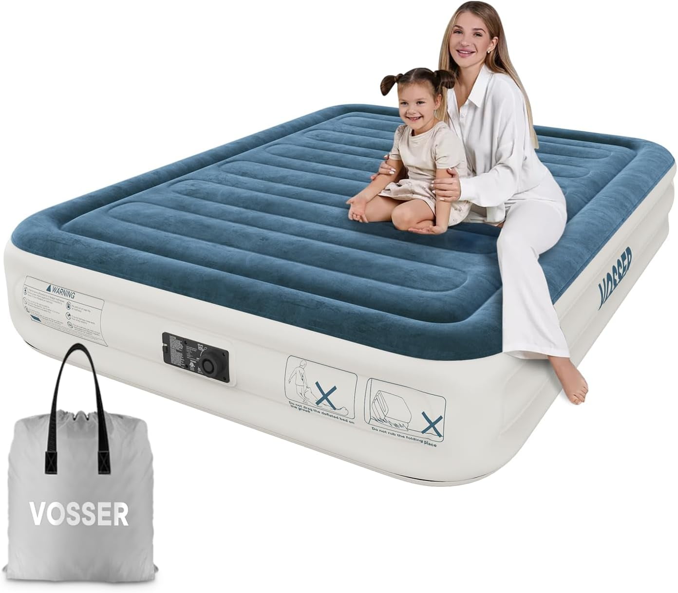 Air Mattress Full with Built in Pump,Inflatable Mattress 2 Mins Self ...